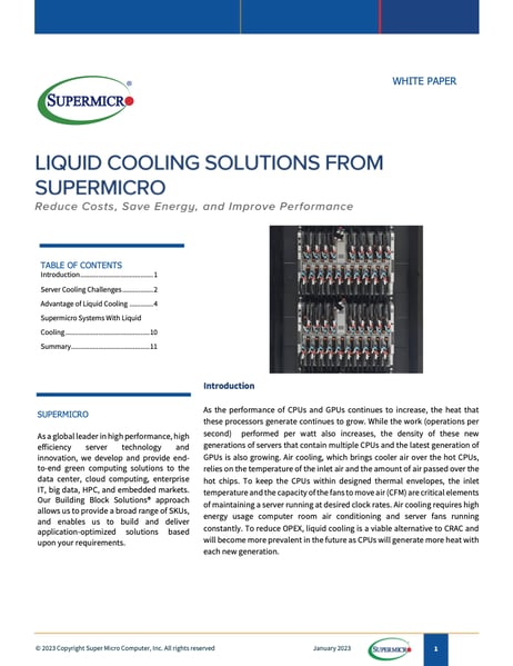 Cloud Power. Rack-level Liquid Cooling Solution | Supermicro