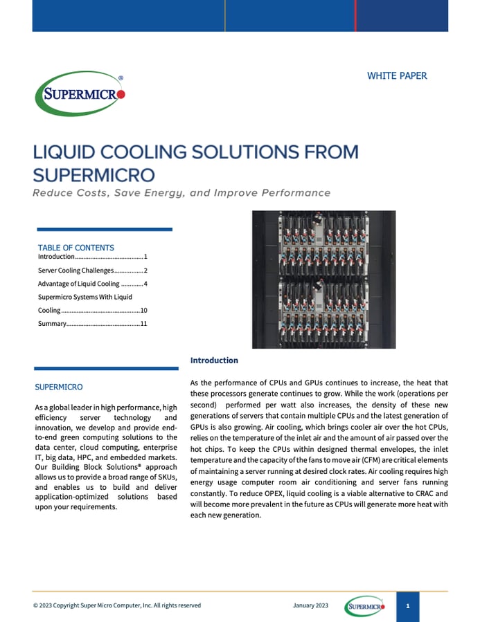 Cloud Power. Rack-level Liquid Cooling Solution | Supermicro